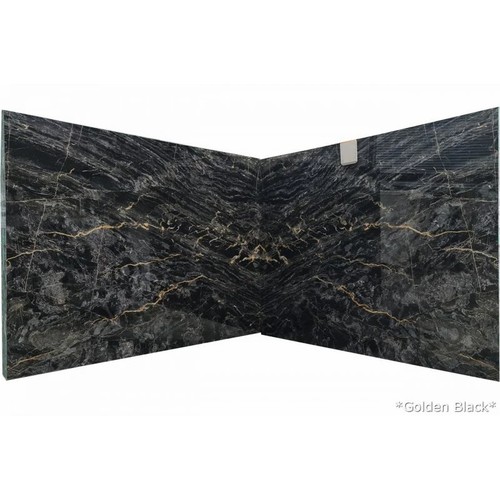 Golden Black Cilalı Mermer Plaka