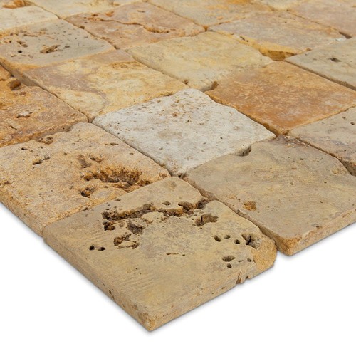 Gobek Traverten Eskitme Taş Gold Filesiz 10x10cm